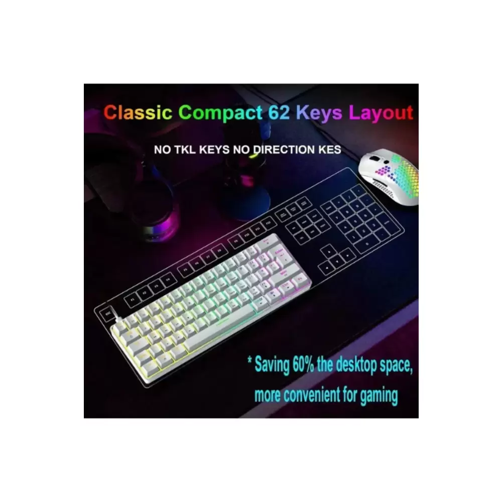T60 Mekanik Klavye BEYAZ Kablolu Gaming Oyuncu Klavyesi (Red Switch ...