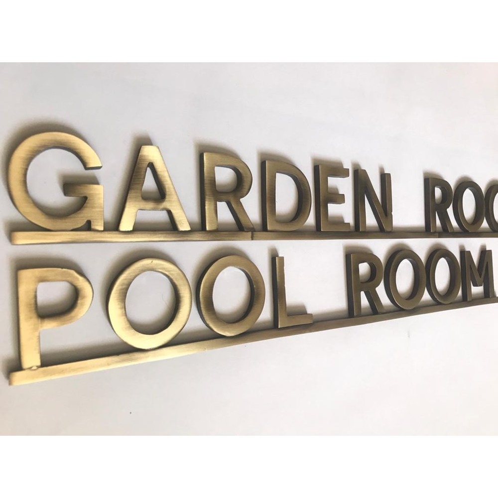 Brushed Brass Sign&Underline - Antique Brushed Brass - Custom Brass ...