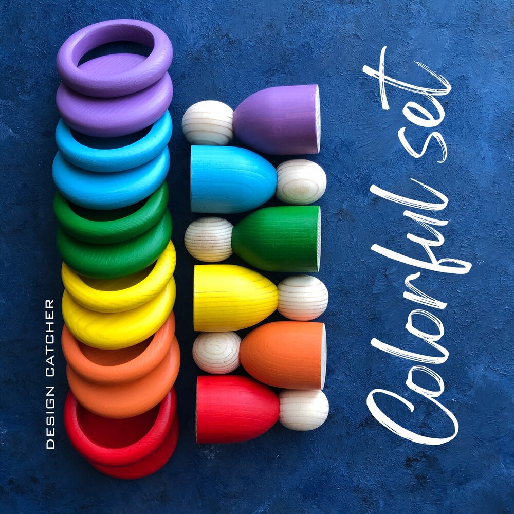 Colorful Set | El yapımı ahşap oyuncaklar