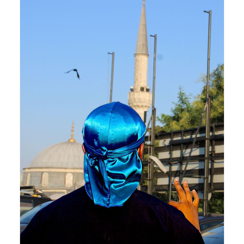 blue silky durag | Premium Durag