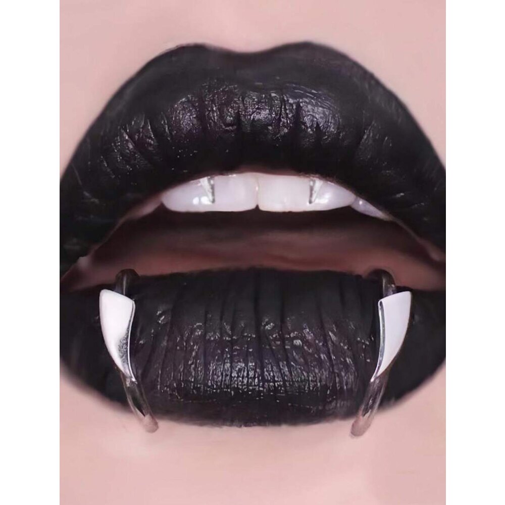 Gothic İkili Vampire Fang Lip Ring İkili Piercing Seti | Gothilica