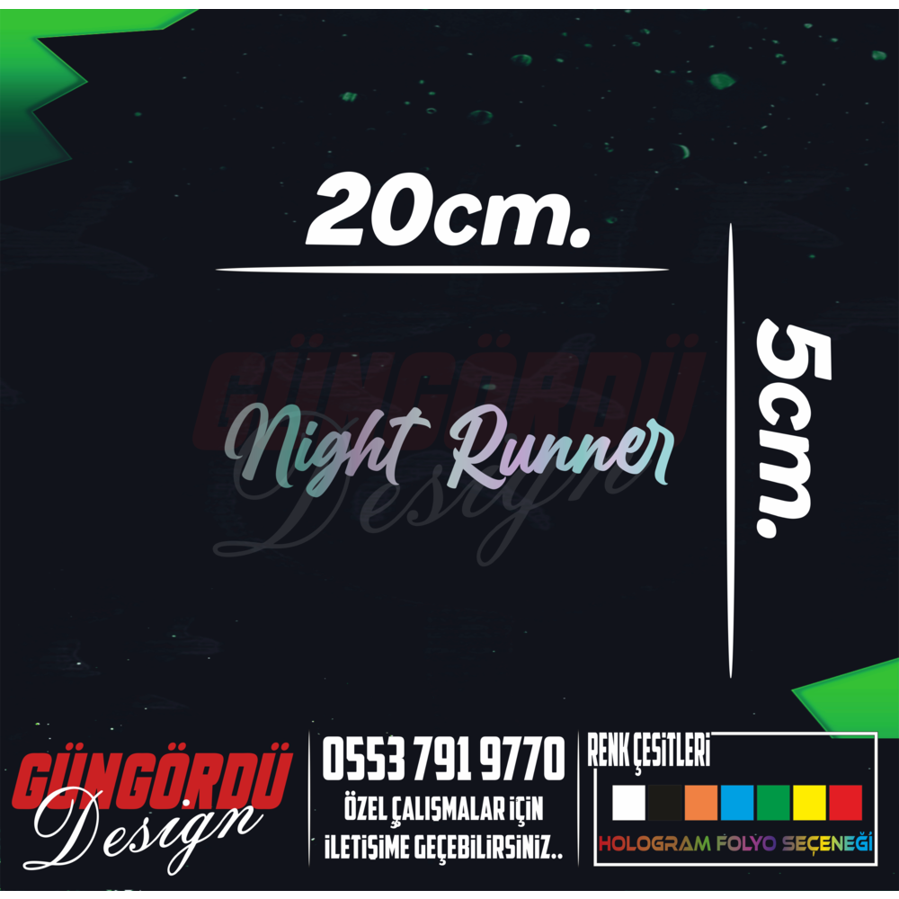Night Runner Sticker | Güngördü Design | Sticker / Plakalık