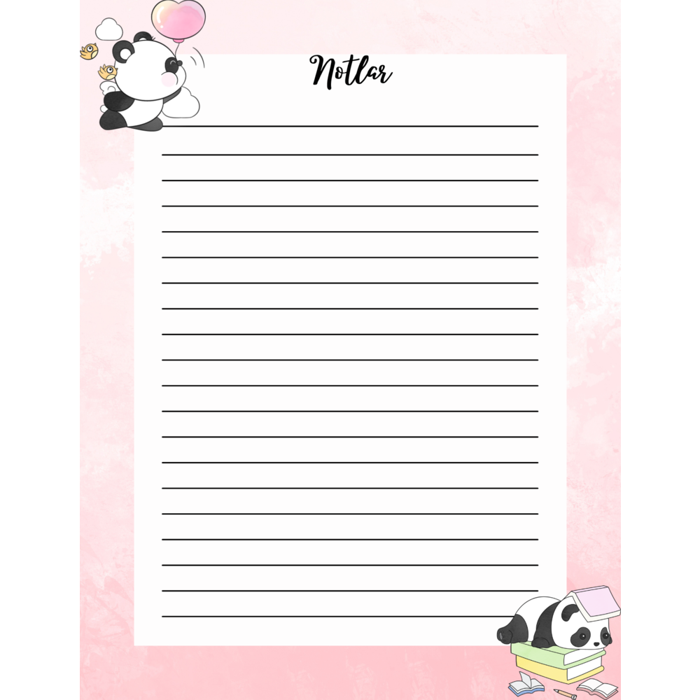 Pembe Panda Notepad | İlay Store