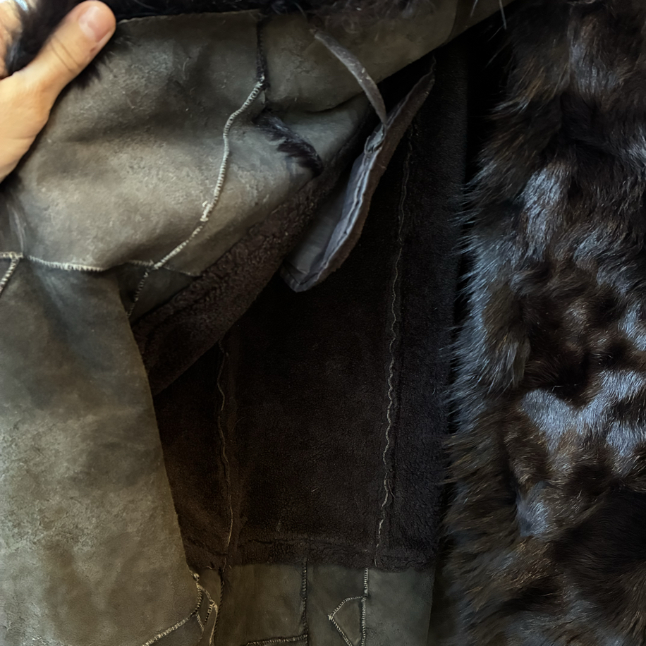 Sandra Fur Nubuck Coat | Kırık Altı Vintage