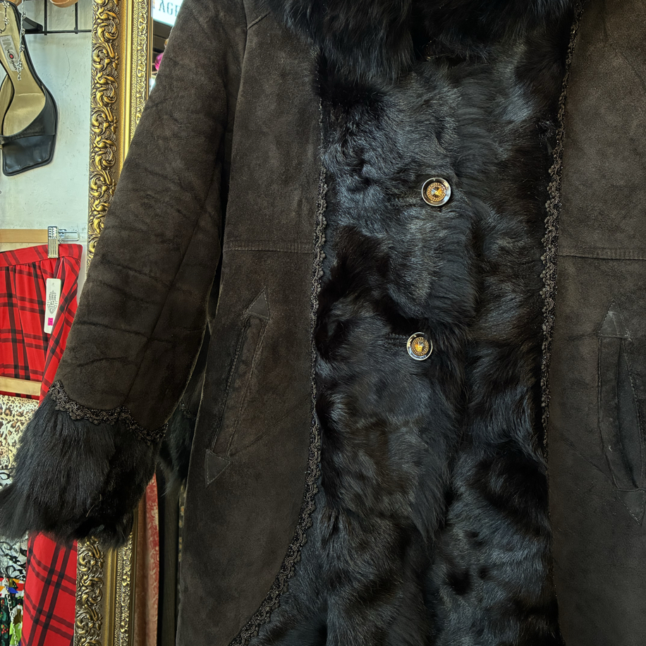 Sandra Fur Nubuck Coat | Kırık Altı Vintage