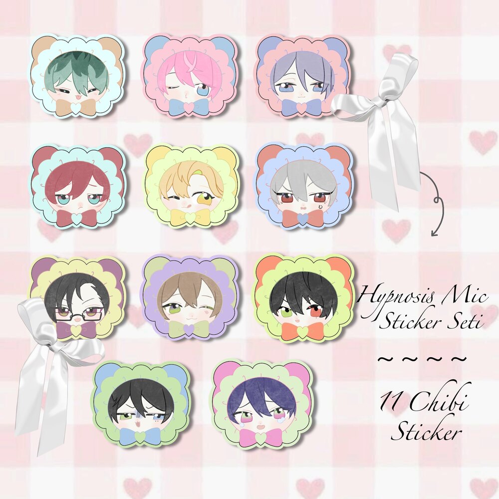 Hypnosis Mic Chibi sticker seti | Kitcatshopie