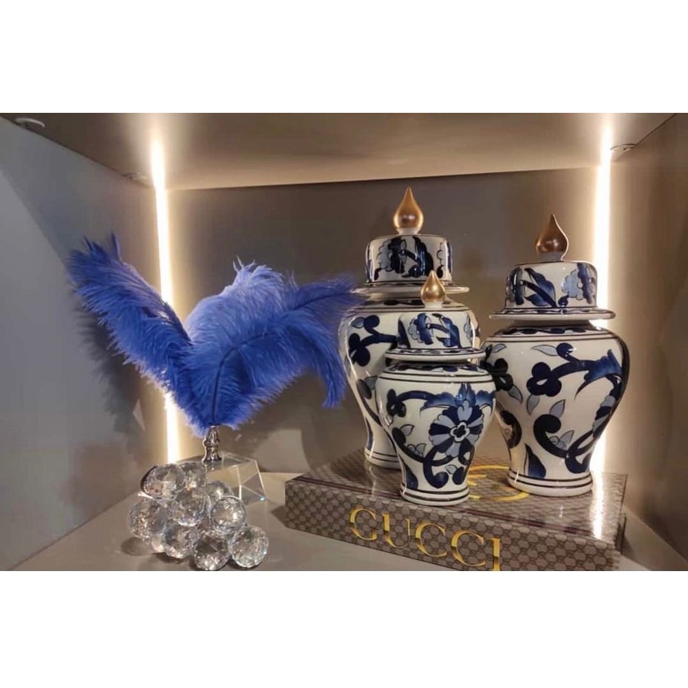 Blue blanc seramik set | Ev dekorasyon