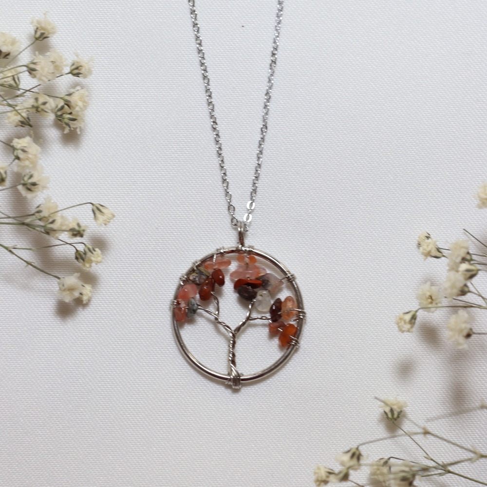 Akik Taşlı Hayat Ağacı Kolyesi | LuisJewelry