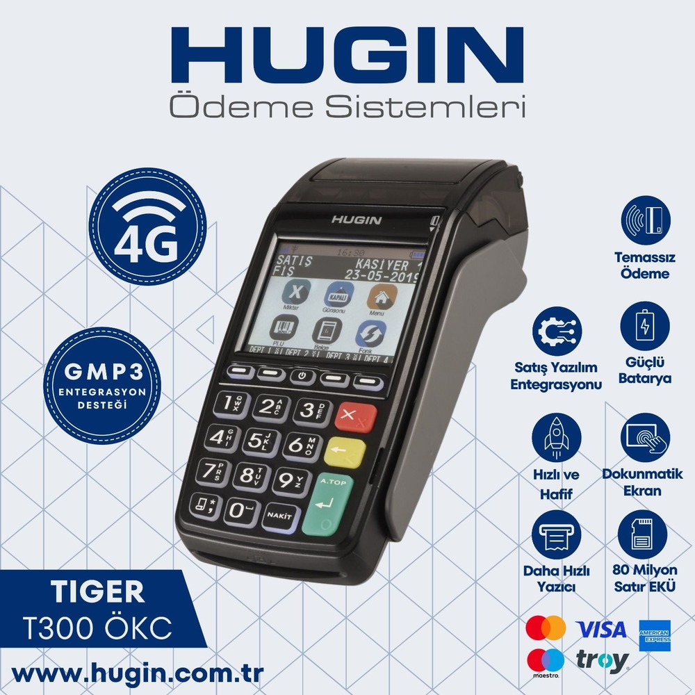 HUGIN TIGER T300 YAZARKASA-POS 4G | MerkezElektronik