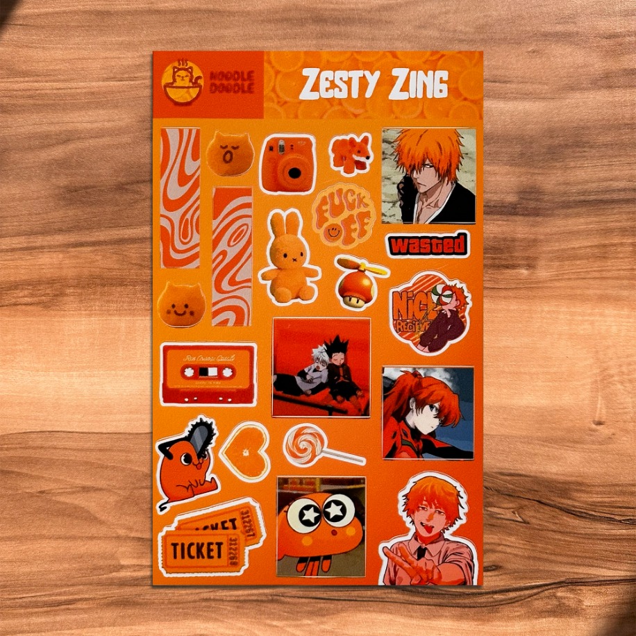 Sticker Sayfası: Zesty Zing | Noodle Doodle