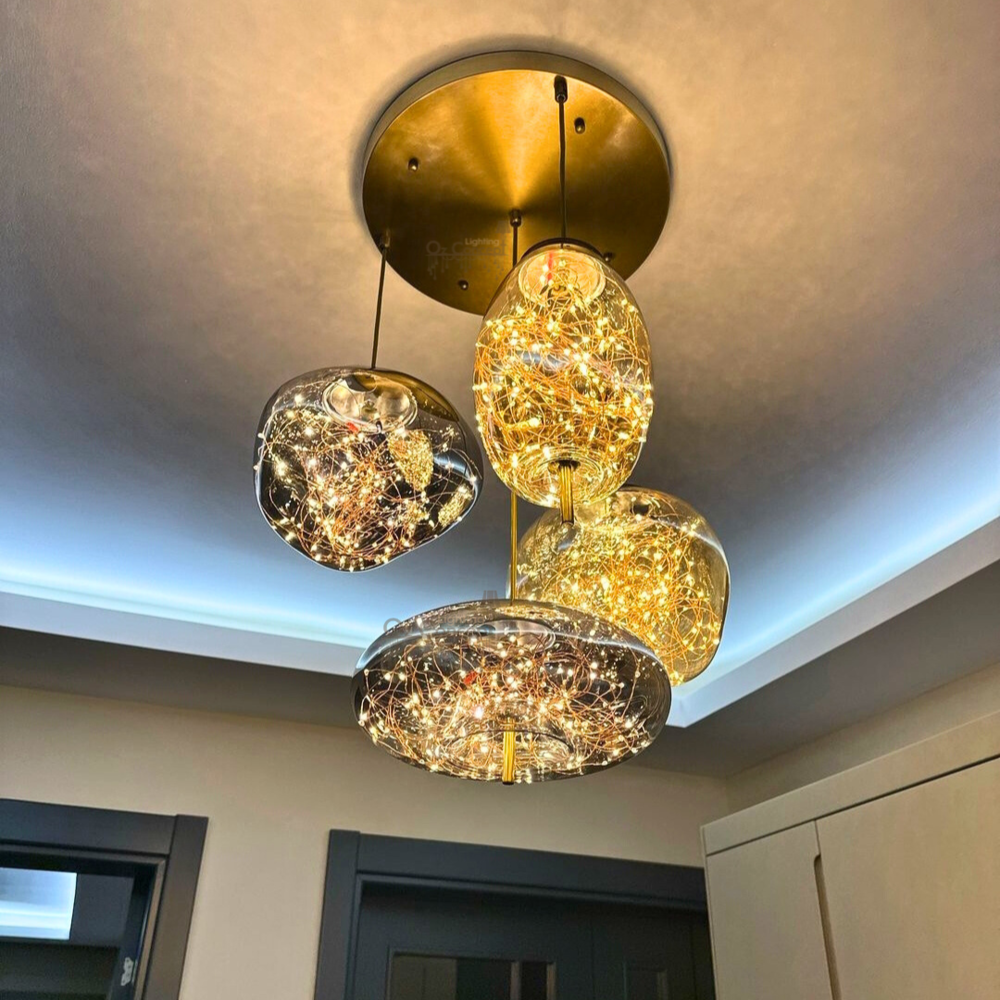 Peri Led 4lü Yuvarlak Avize | Oz Concept Lighting