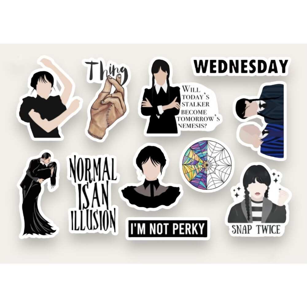 Wednesday Addams Sticker Seti (11 parça) | Papeit