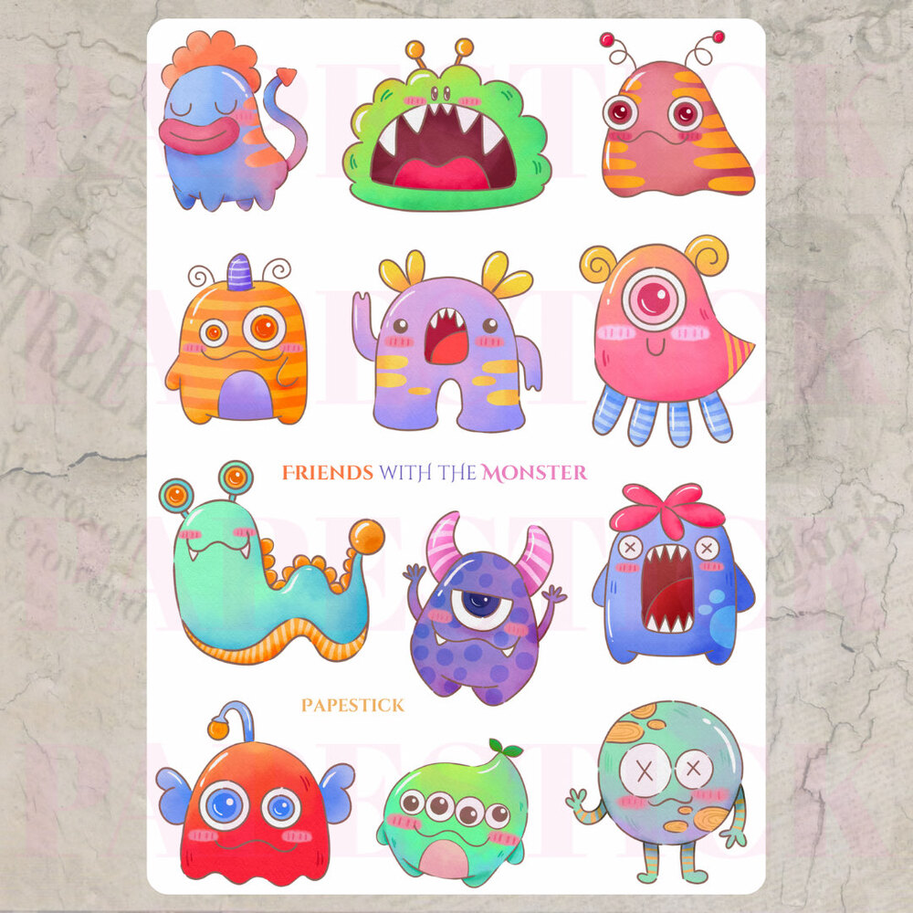 Friends with the Monster | Papestick Sticker Scrapbook Studio