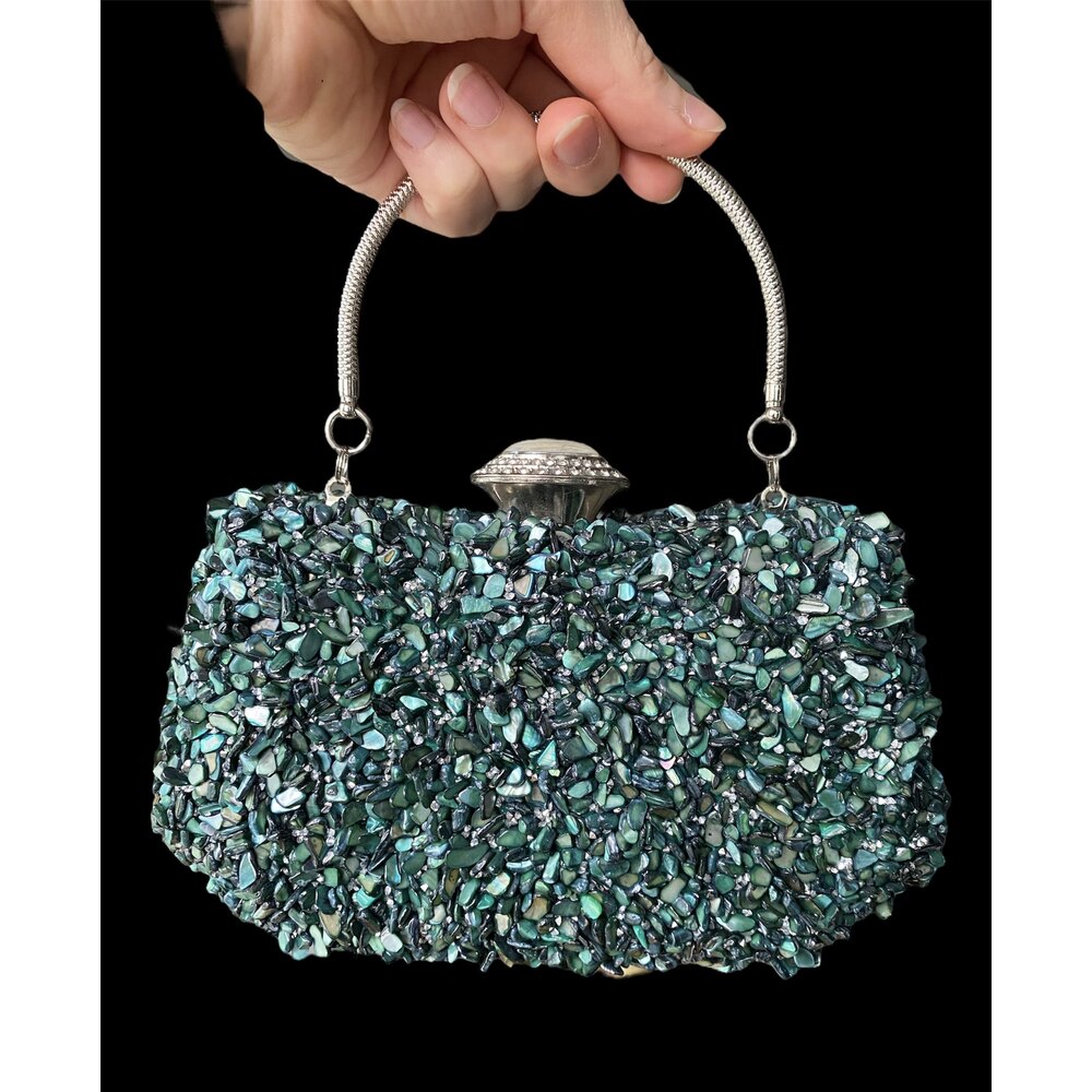Khaki Stone Bag | Pearly Glam
