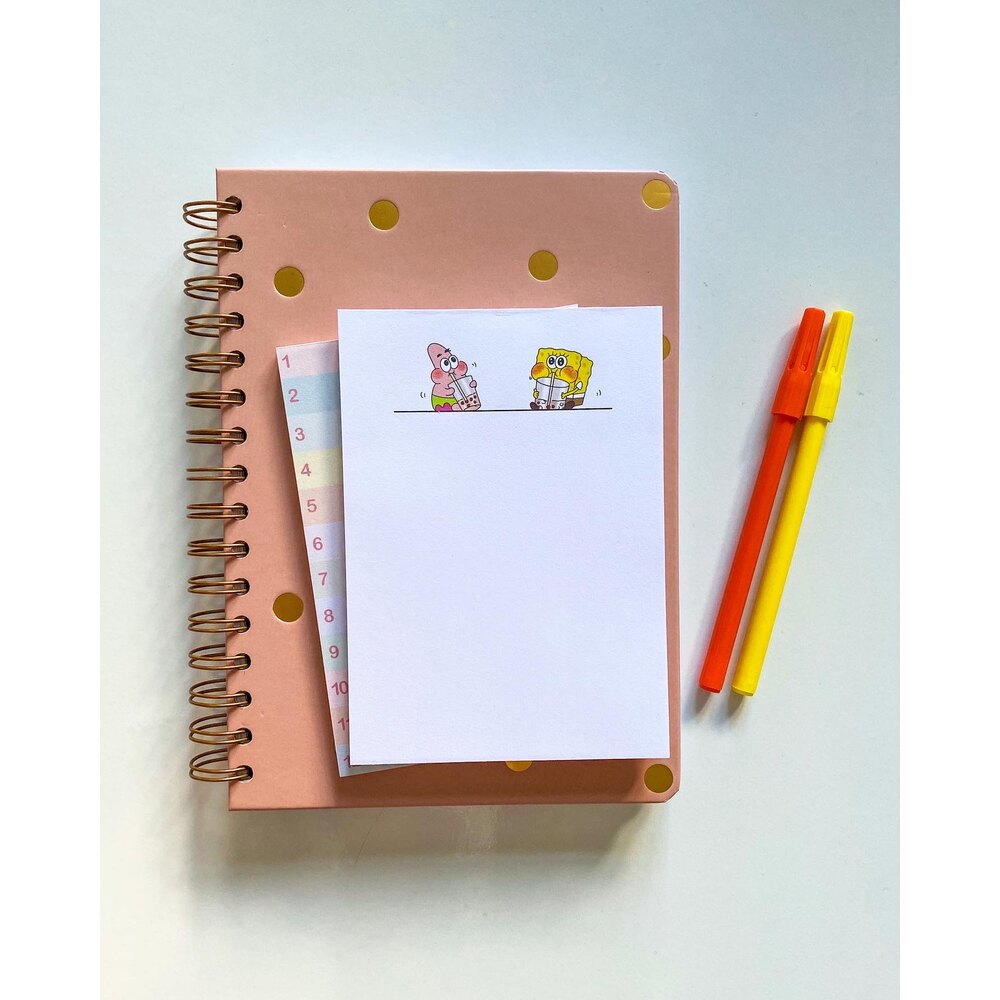 Sponge Bob ve Patrick Desenli Planlayıcı/Notepad/Defter | Pine Note