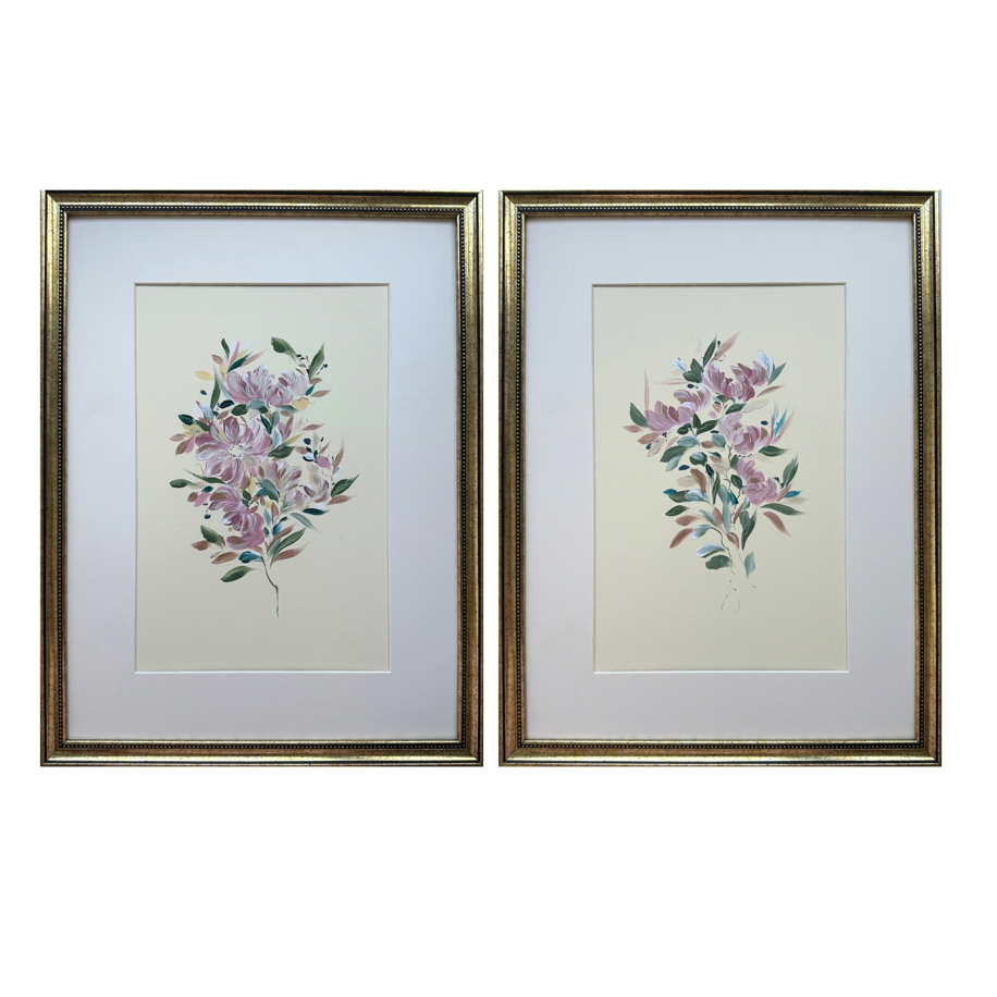 Minimal Pembe Tablo Takımı x Gouache Painting | Floral Design by ...