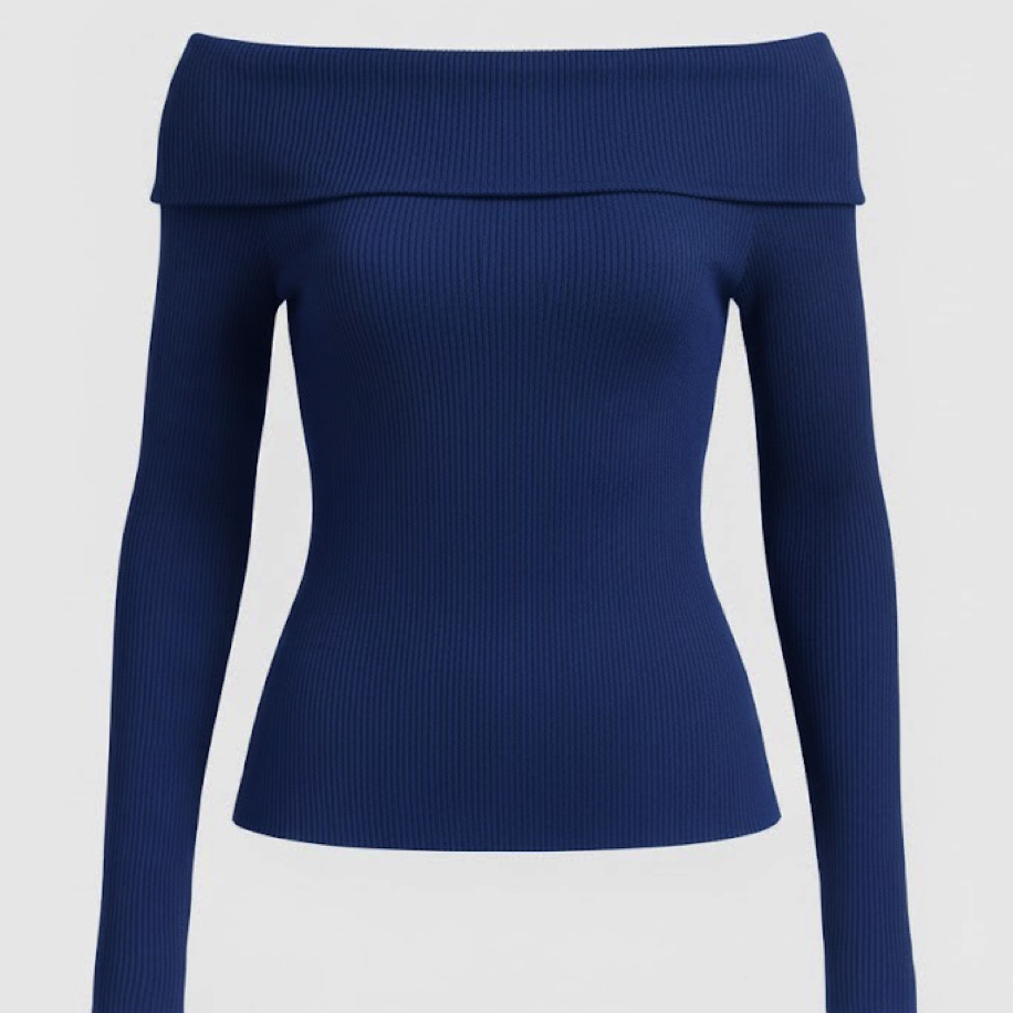 Madonna Yaka Lacivert Bluz | Sarius Clothing