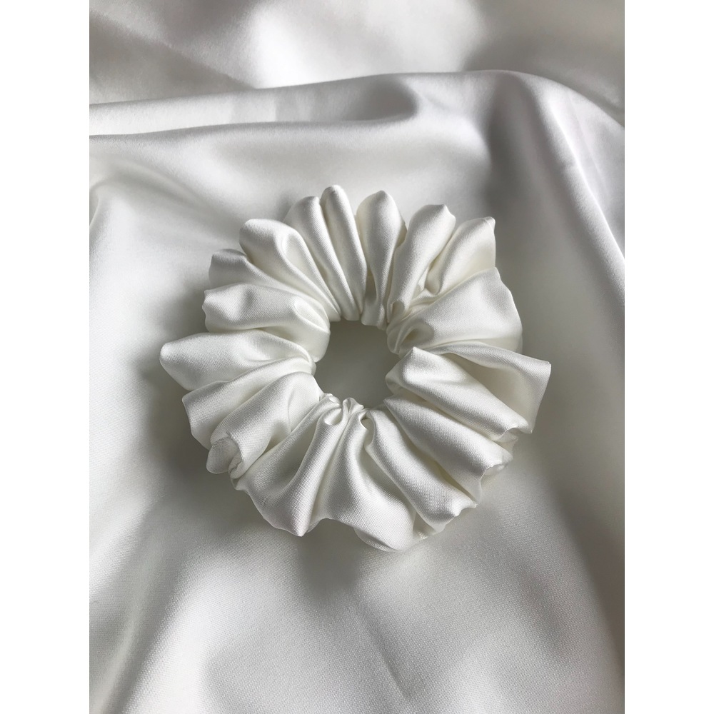 White Satin Scrunchie | ScrunchiebyEbru