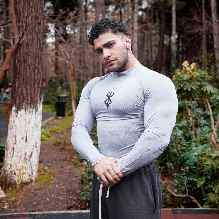 BERSERK GRI UZUN KOLLU COMPRESSION | StayFitWears