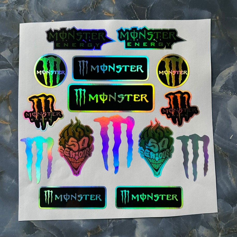 Monster Hologramlı Sticker seti | Sticker dükkanı