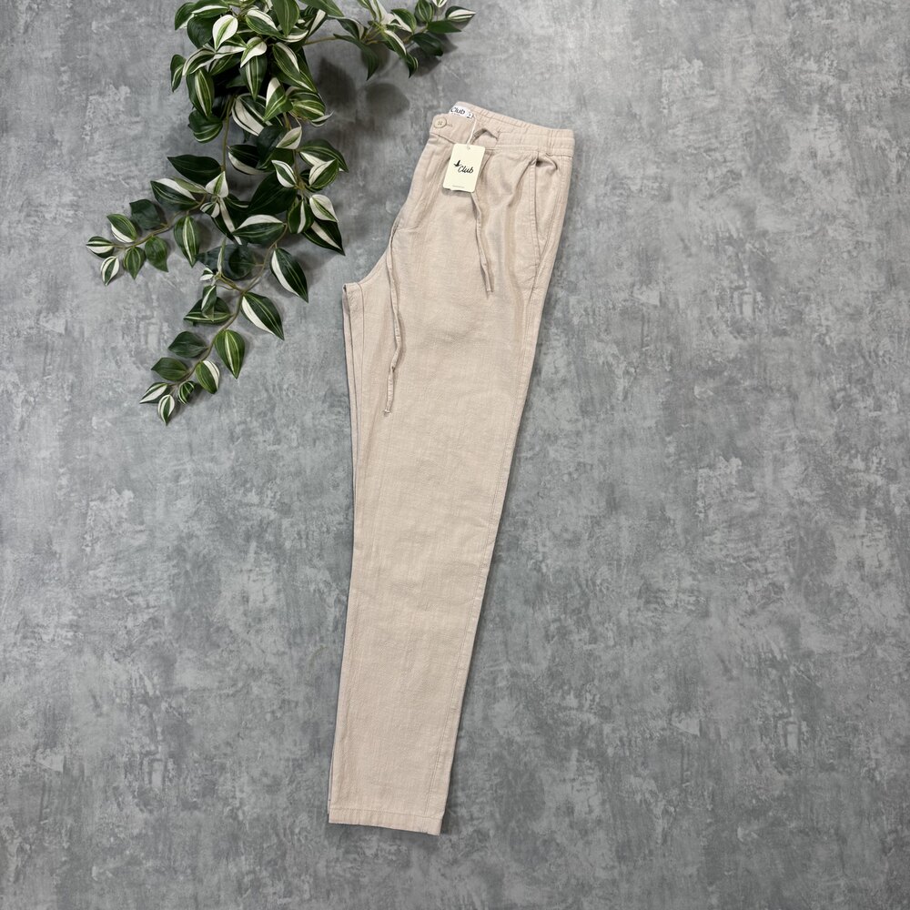 Ham Keten Renge Renk Logo Yeni Sezon Pantolon/Bej | Tatowear