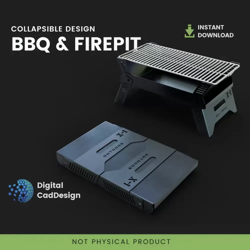 Collapsible Camping Barbecue, Dwg Files For Laser Cutting and ...