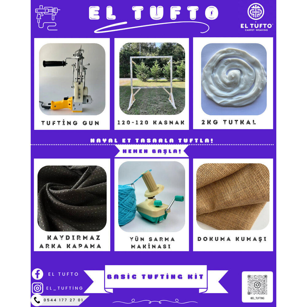 Basic Tufting Kit | EL TUFTO Tufting Tabancası & Tufting Setleri