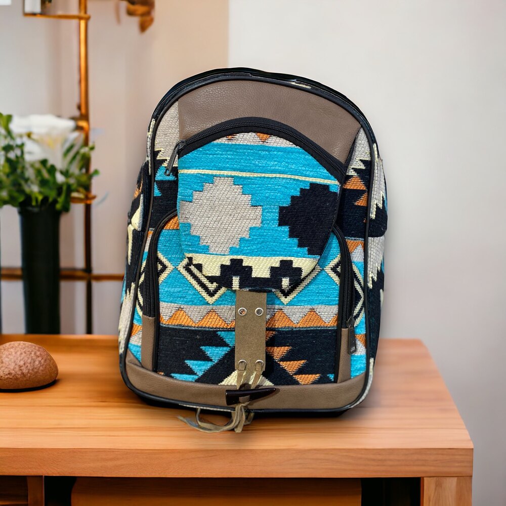 Kilim Motif BackBag, Turkish Bag | ViLLAGE HOME DECOR