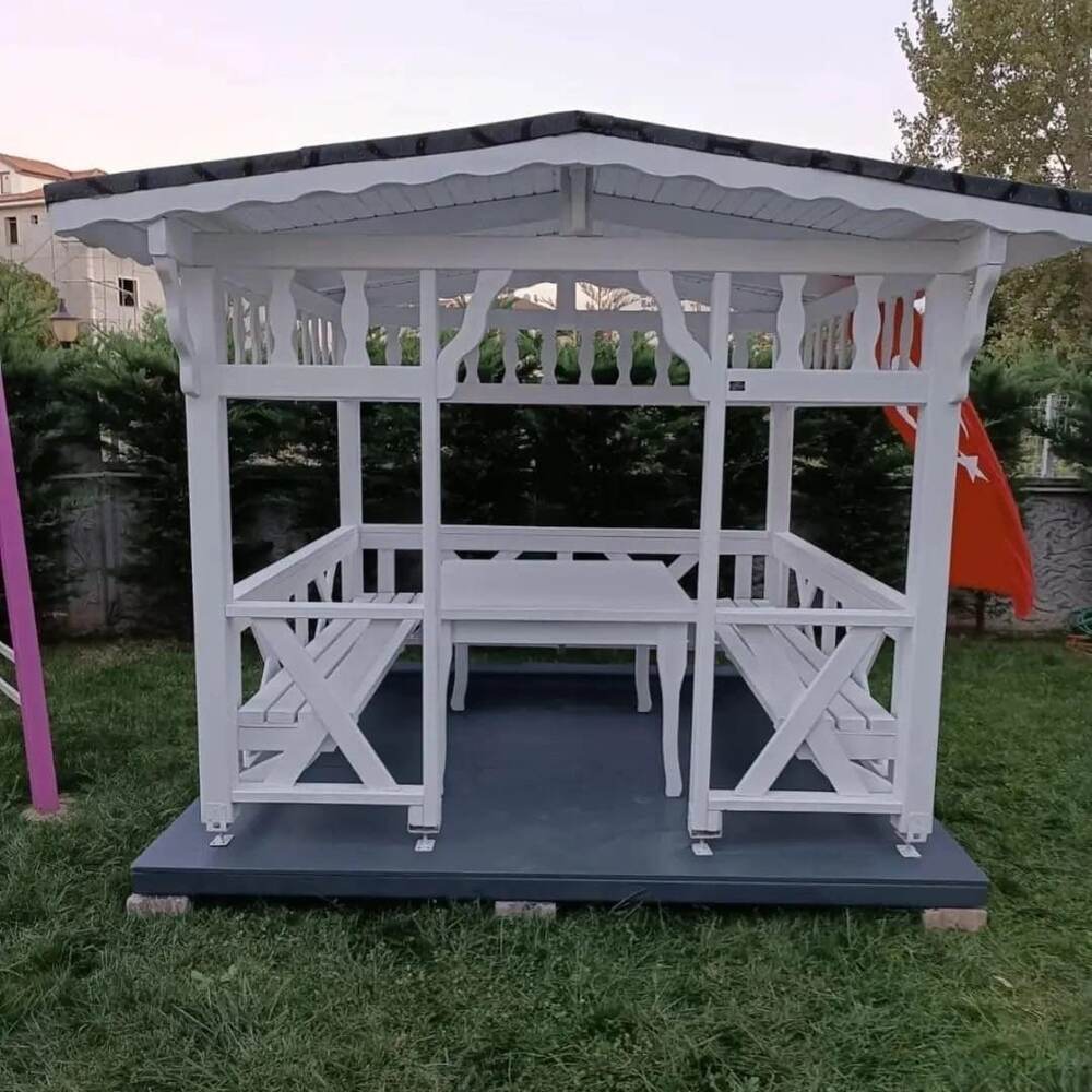 Ahşap beyaz Çardak | EV BAHÇE DEKARASYONU ADINA ARADIĞINIZ HERŞEY