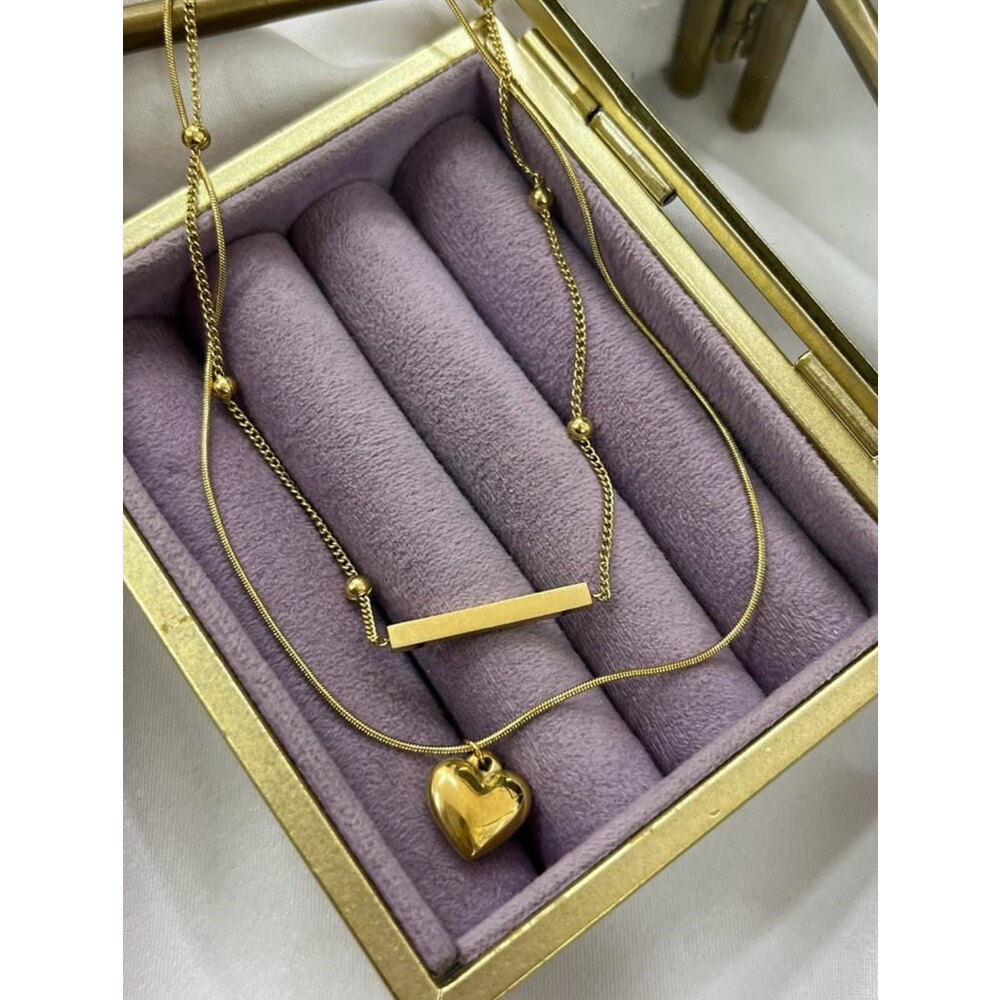 Çelik gold ikili kolye | anjely__jewelry