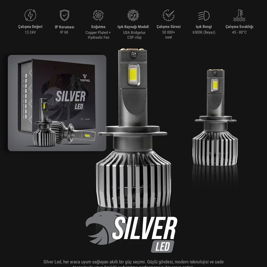 Vr Pro H7 Silver Merceksiz Led Ampül | Antalya Led Far