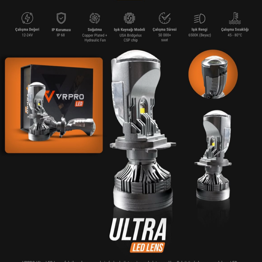 Vr Pro H4 Ultra Mercekli Led Ampül | Antalya Led Far