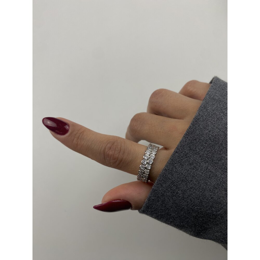 Tam Tur İkili Birleşik Yüzük Silver | Ayarlanabilir | Atelier Melis