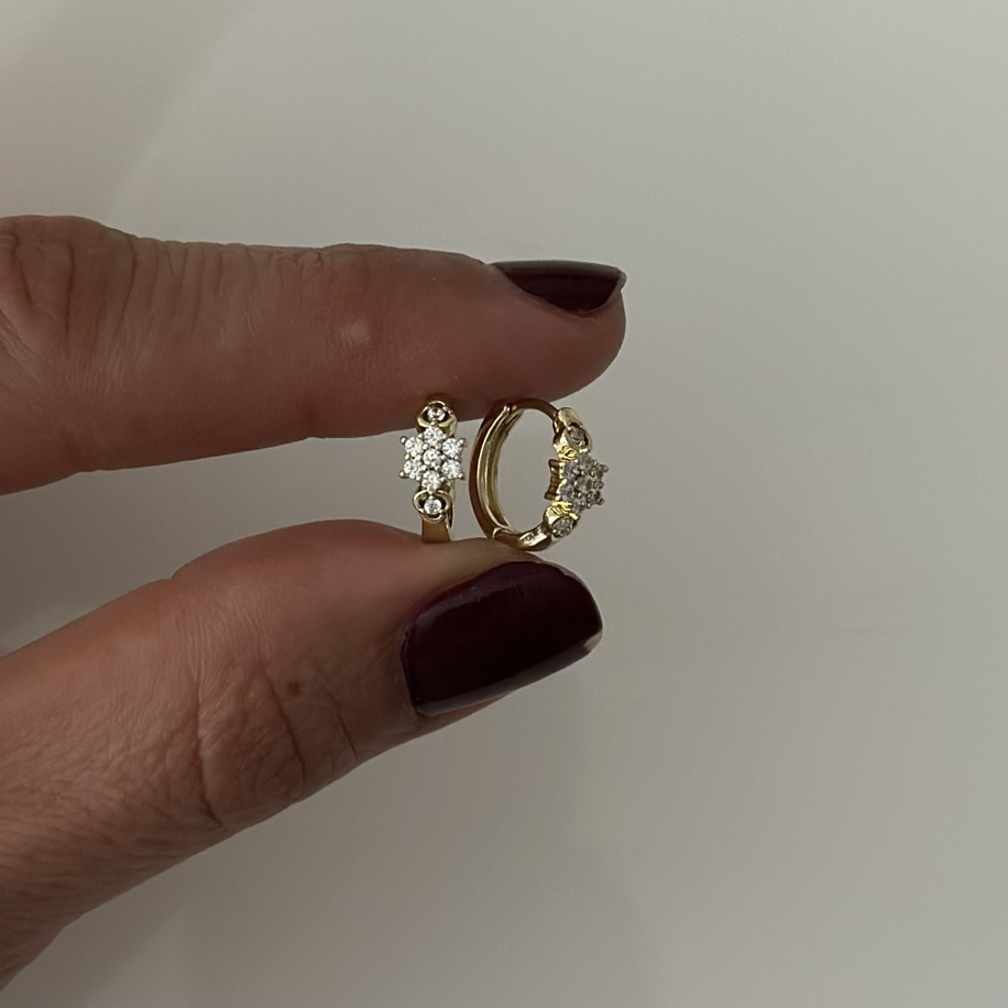 Xuping 14k mini çiçek halka küpe | Candan Accessories