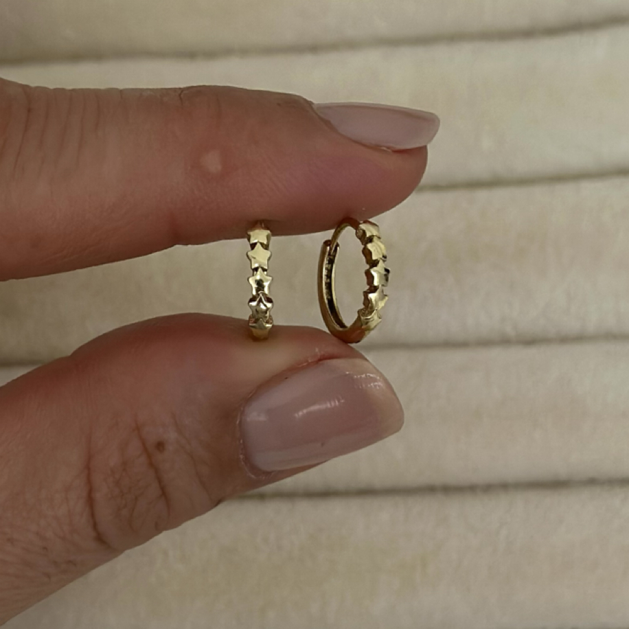 Xuping 14k mini yıldız halka küpe | Candan Accessories