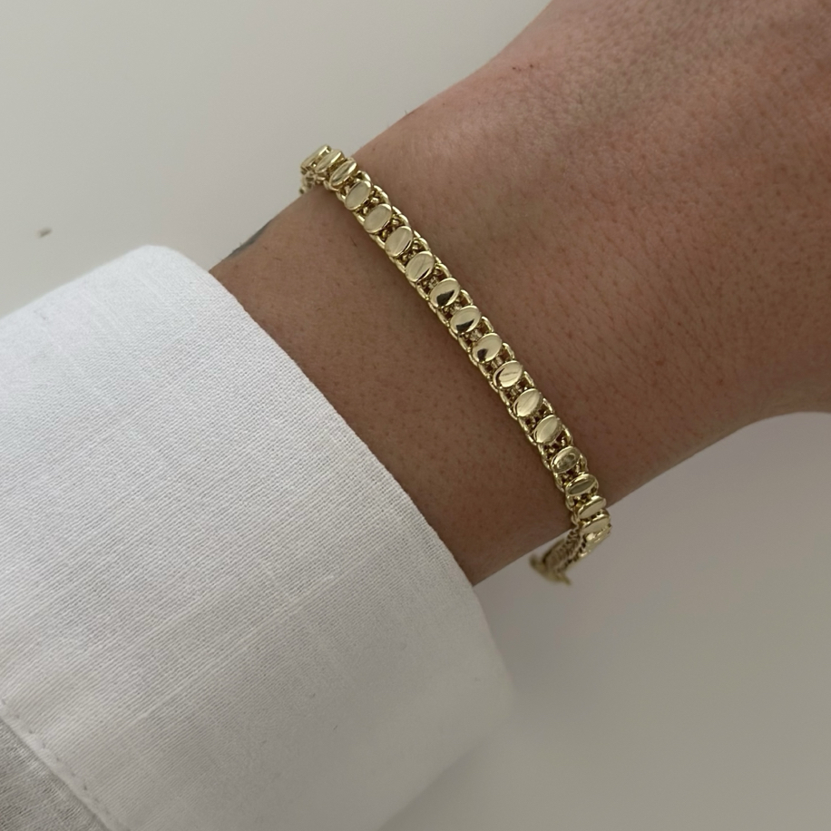 Xuping 14k sıralı Elips taşsız bileklik | Candan Accessories