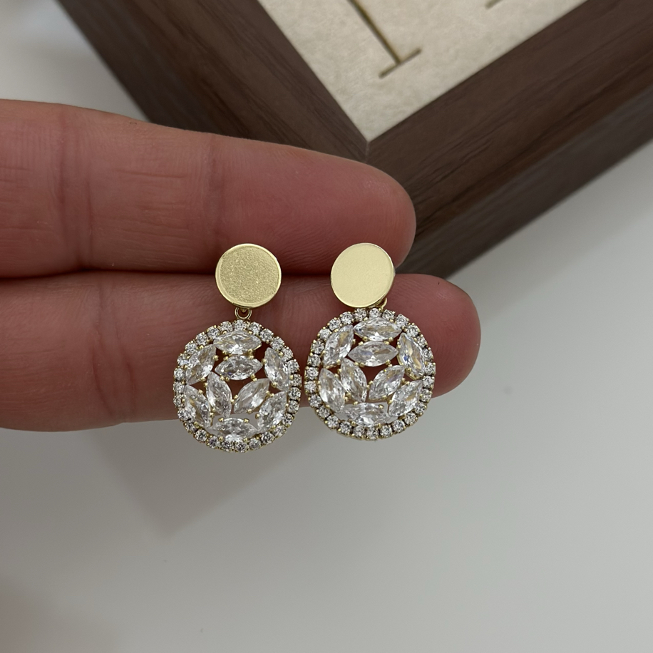 Xuping 14k full taşlı exus küpe | Candan Accessories