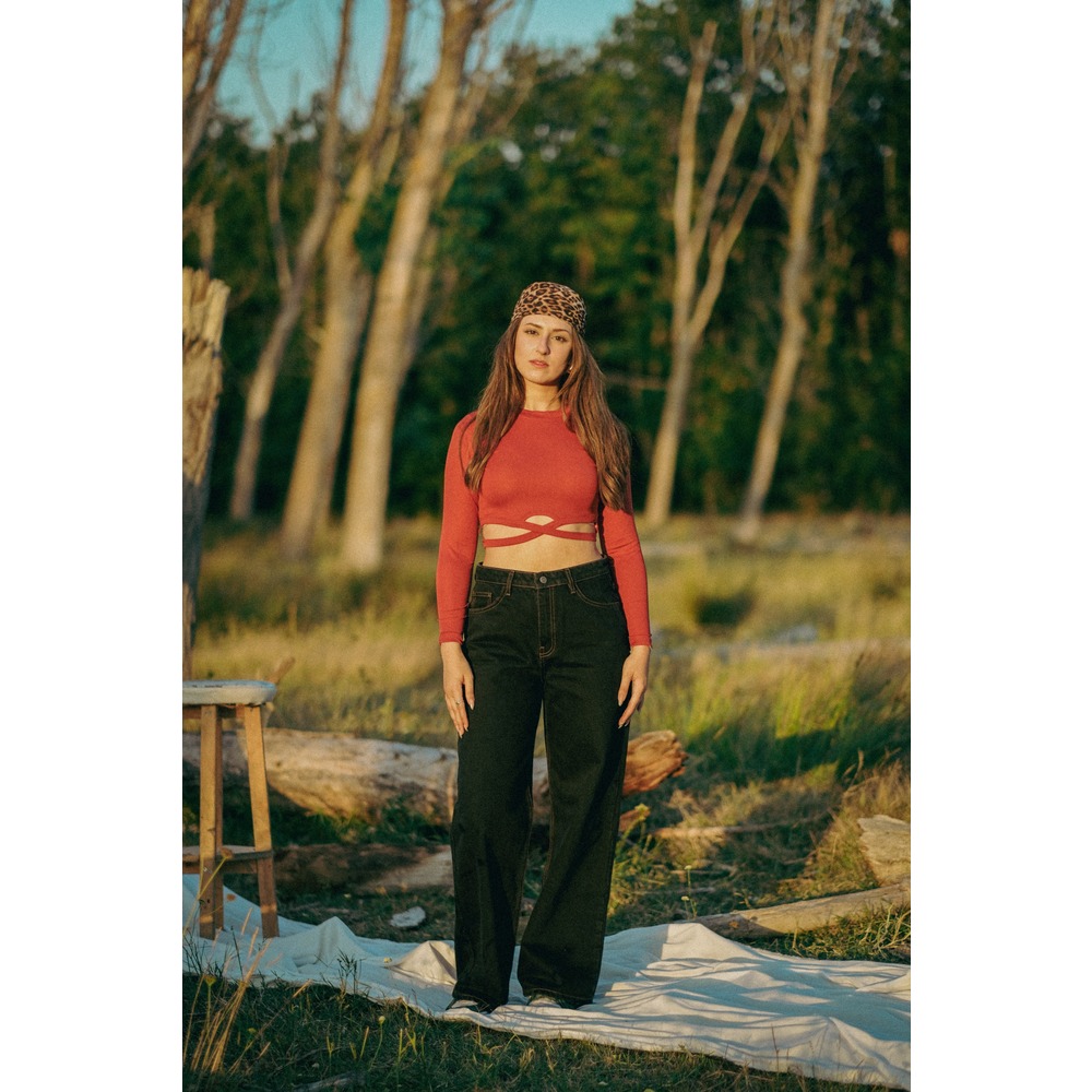 UZUN KOLLU BEL DETAYLI CROP | Chosen Streetwear