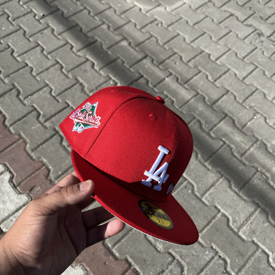 Los Angeles Dodgers Red Team Heart Fitted Cap | duckcapp