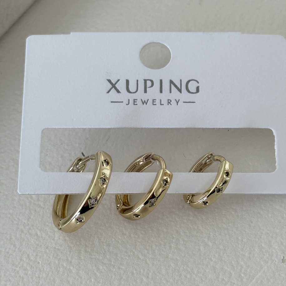Xuping gold 3 lü küpe | Ebru Eren Takı & Aksesuar