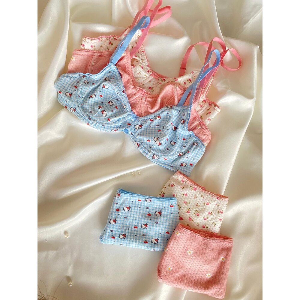 %100 Pamuk Baby Blue Bra Set EH0324 | Elitta Hill’s