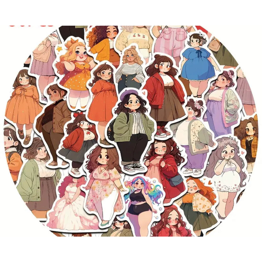 Cute girl sticker set 50 parça | etosdesign