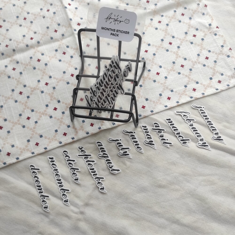 ŞEFFAF_MONTHS STICKER PACK el yazısı ingilizce aylar sticker paketi ...