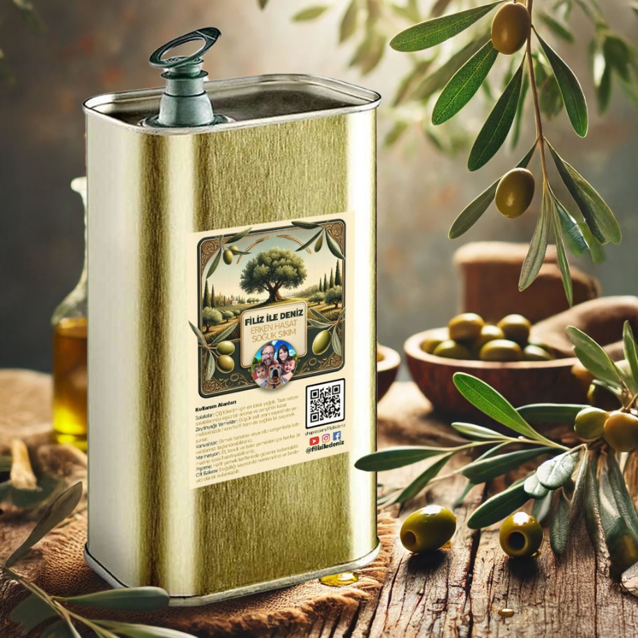 5LT Teneke Erken Hasat Soğuk Sıkım Zeytinyağı Naturel Sızma (Yeni Sezon ...