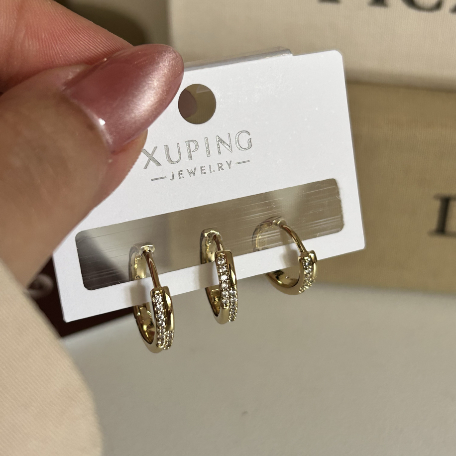 Xuping Gold Üçlü Küpe Set | Glint.Co Accessory