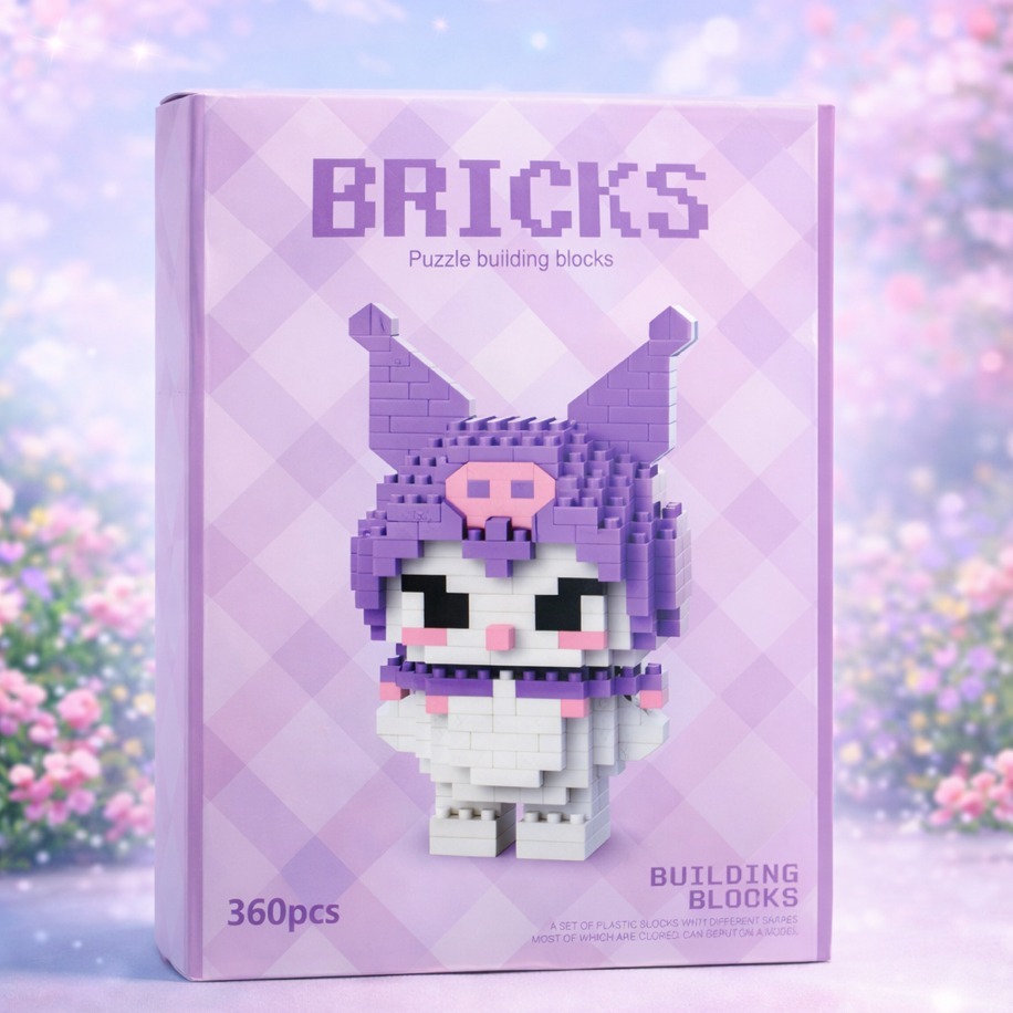 Büyük Boy Kuromi Bricks - Mor | Hishin Hediyelik