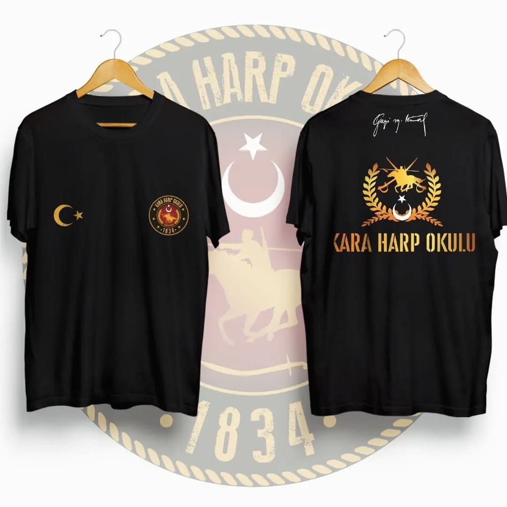 ÖZEL TASARIM DİJİTAL BASKILI KARA HARP OKULU TİŞÖRTÜ | Kho1283store