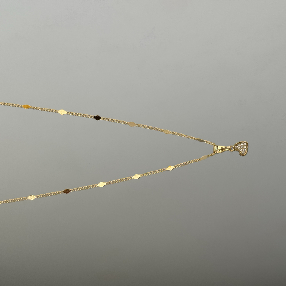 Xuping 14k İnce Pullu Kalp Kolye | Lucian Collection