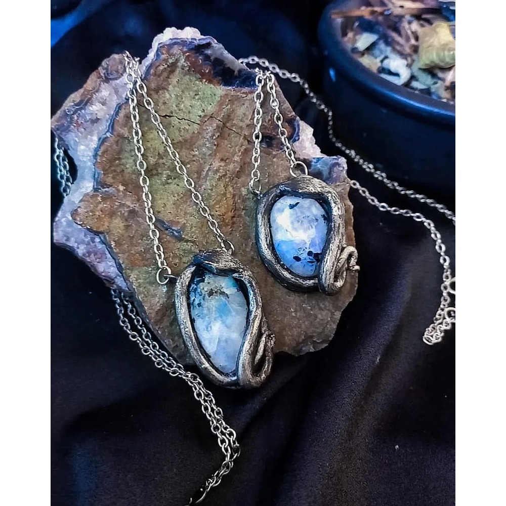 Moonstone Snake Amulet | LUNART WITCH SHOP