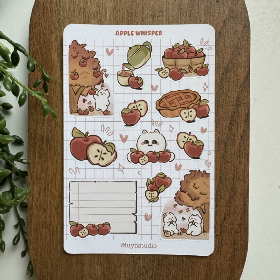 Apple Whisper sticker sheet | Luyi Studio